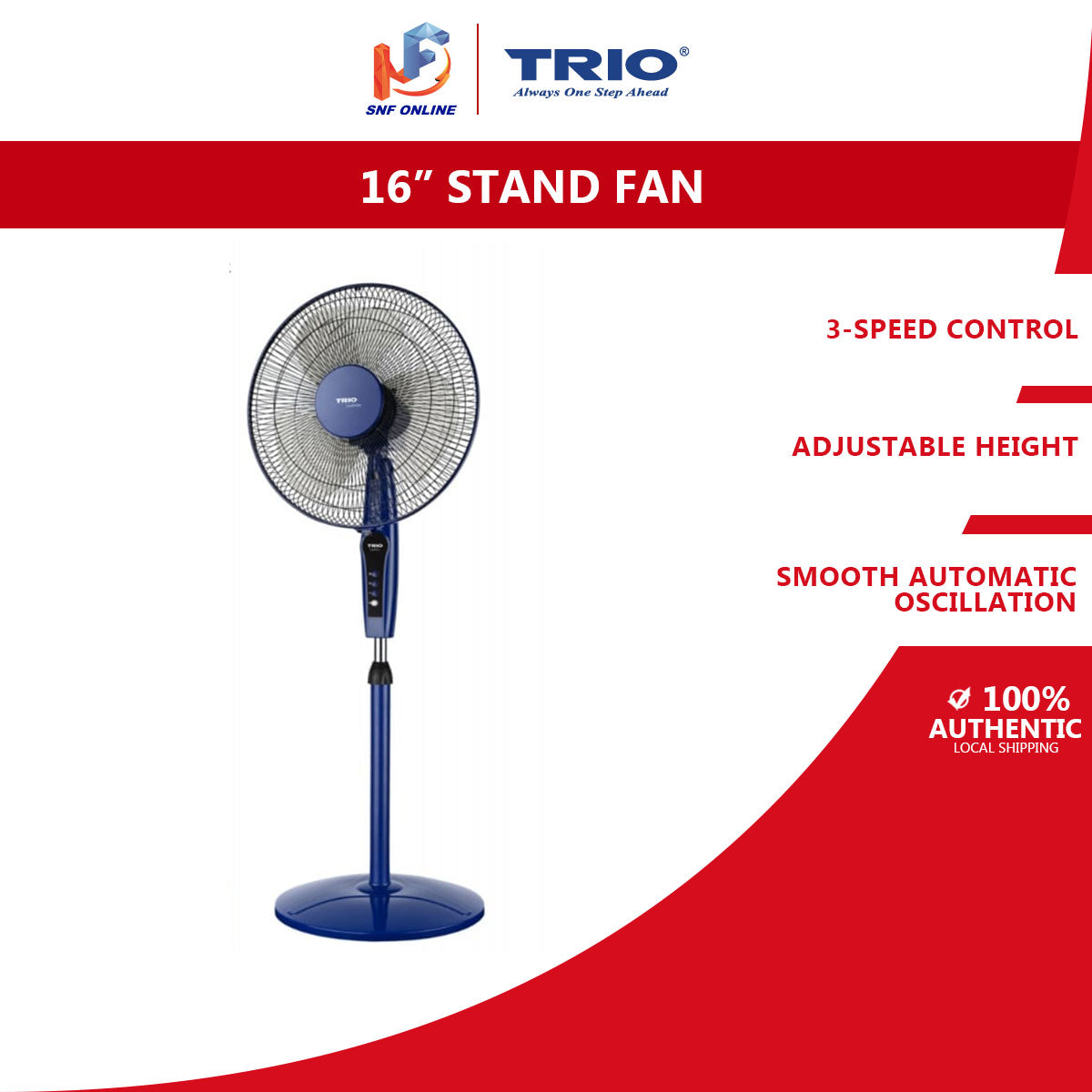 Trio Stand Fan 16" TSF-2162A