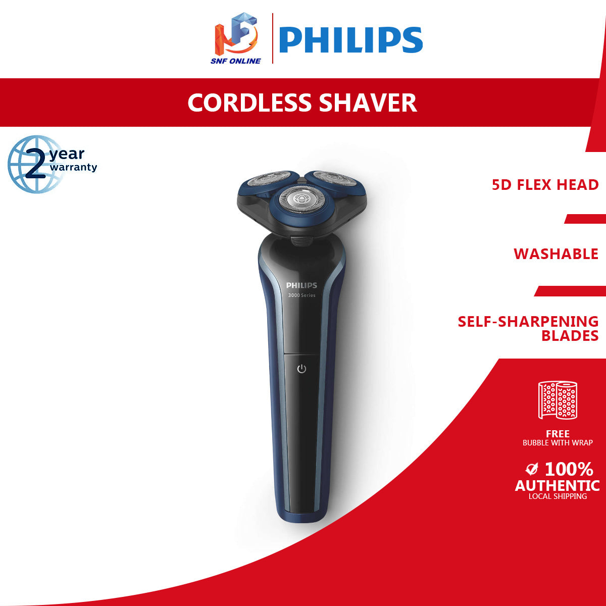 Philips Rechargeable Showerproof Men Shaver Wet & Dry S3608 S3608/10