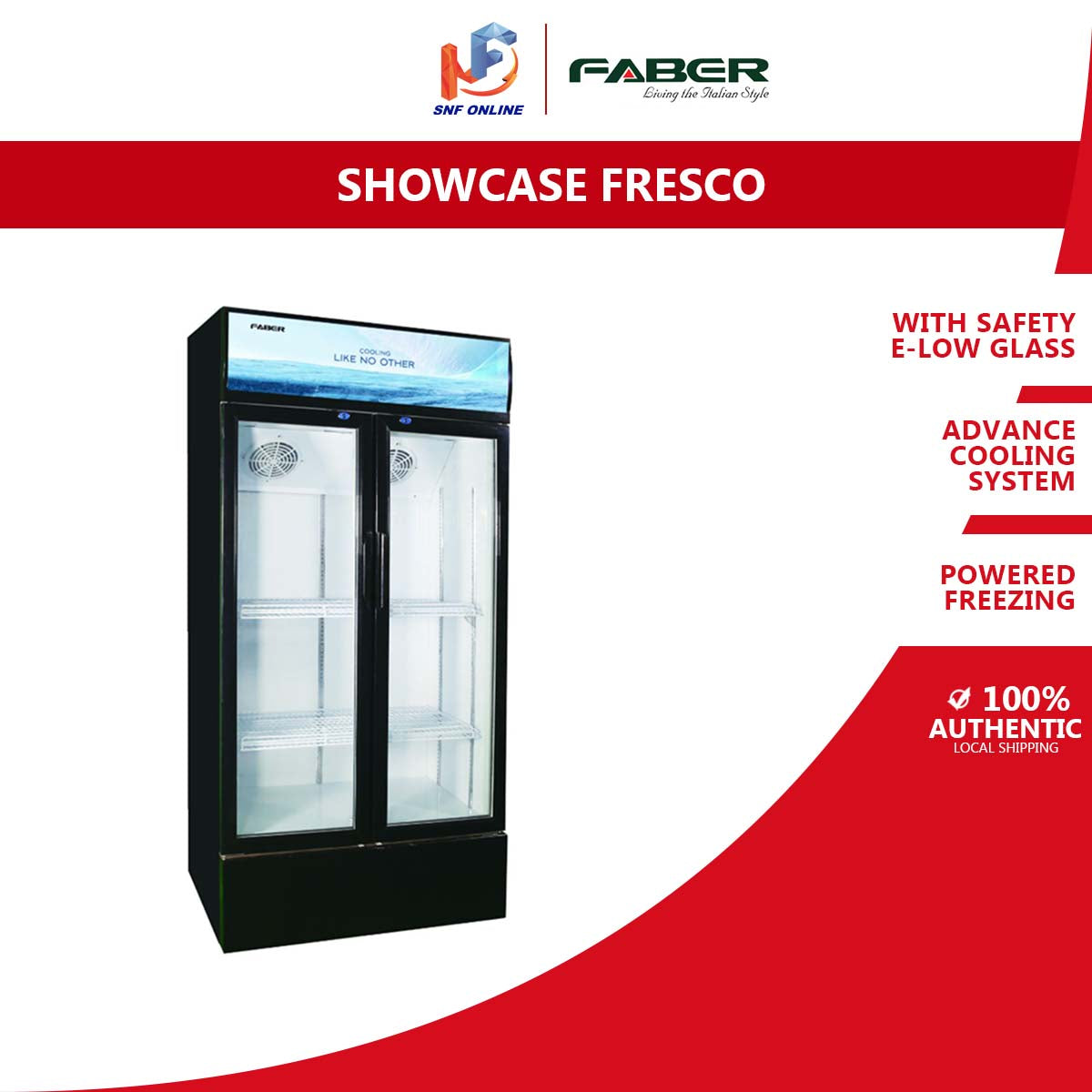 Faber Showcase Fresco Chiller Fridge 2 Door Refridgerator FRESCO SC-89