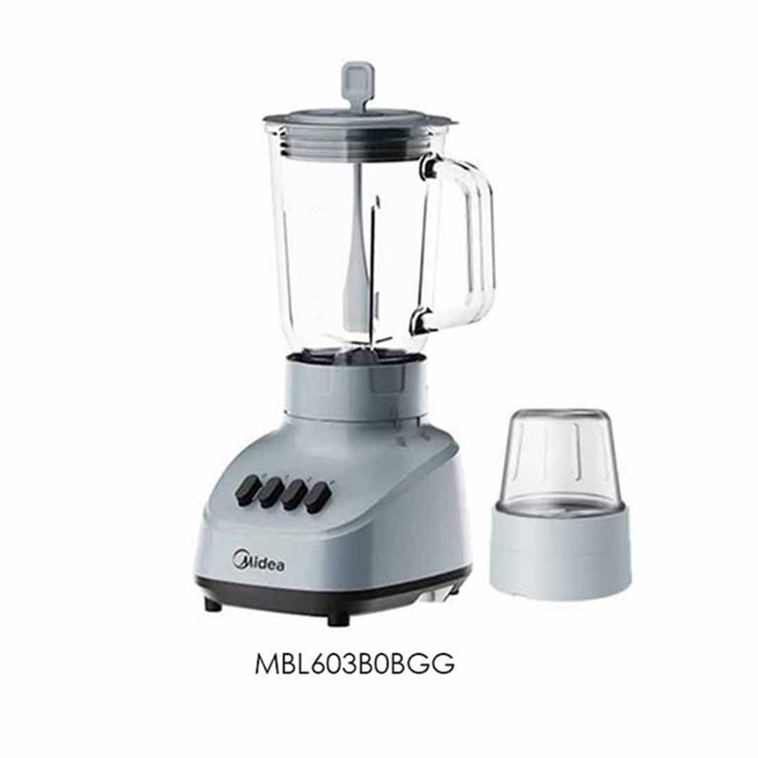 Midea Pengisar - 1.0L Glass Jar Blender with Plastic Grinder (600W) MB