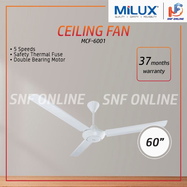 Milux Kipas Siling Ceiling Fan 60’’ White (2set/box) MCF-6001