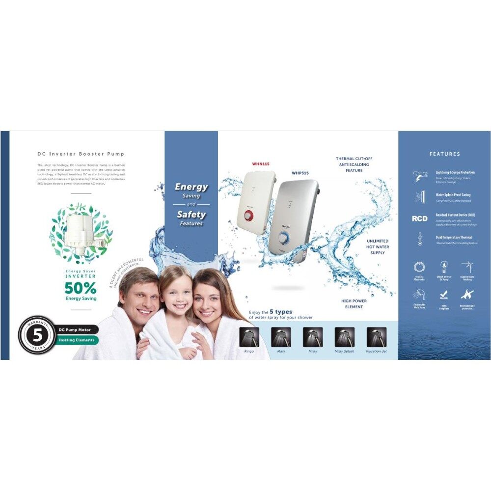 Sharp Pemanas Air - Water Heater With DC Inventer Pump WHP315N